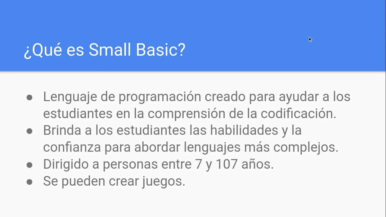 Tutorial De Small Basic Presentación Youtube