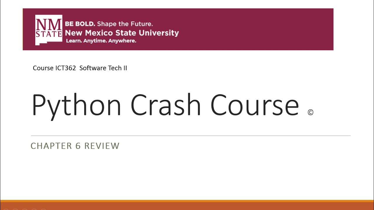 Python Crash Course Chap6 Youtube