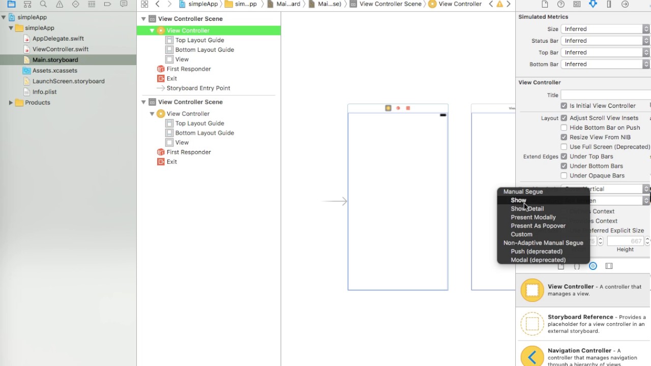Xcode Add A View Controller And Segue Youtube