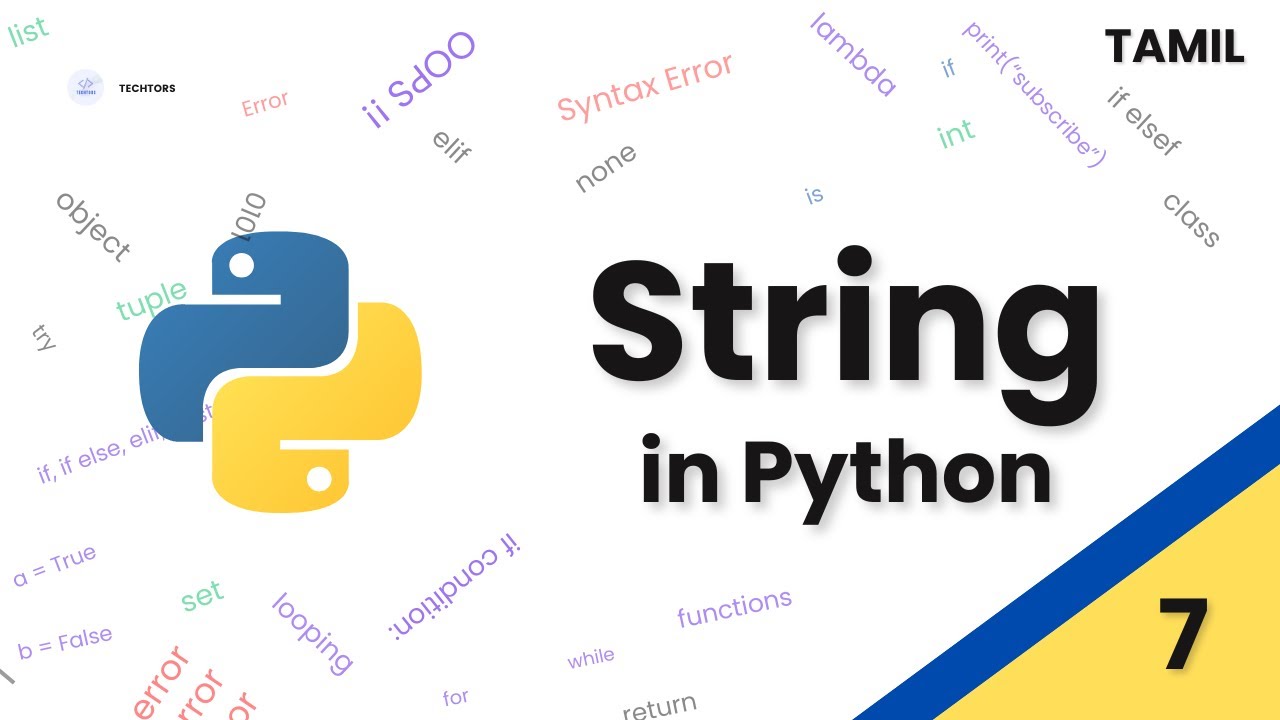 String In Python Tamil Techtors Youtube
