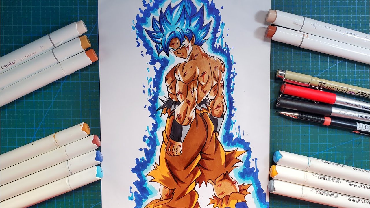 How To Draw Goku Universal Super Saiyan Blueрџ ґ Dragonball Youtube