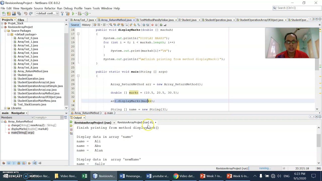 Java Array Array Array As A Parameter In A Method Part 2 Youtube