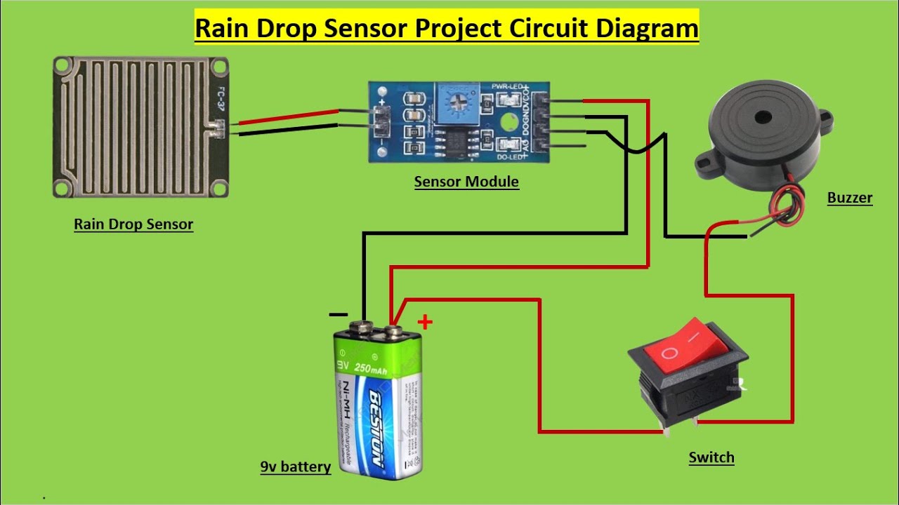Rain Detector Project Rain Detector Alarm Circuit Diagram