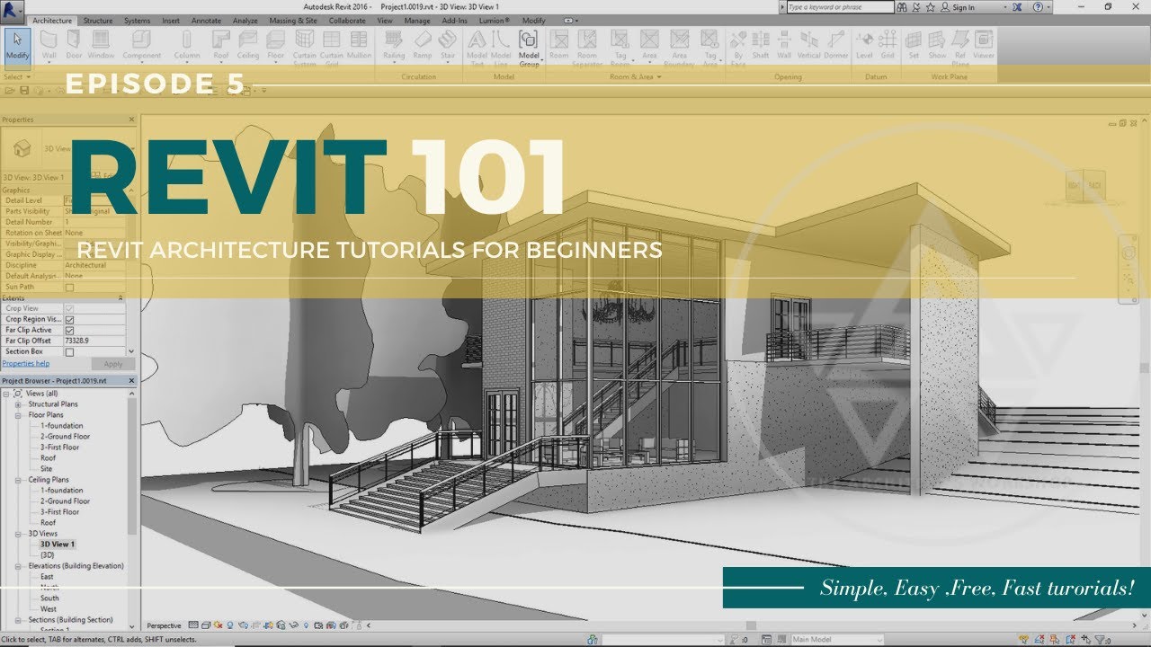 05 Revit 101 Revit Beginner Tutorial Ep 5 2019 2020 Youtube