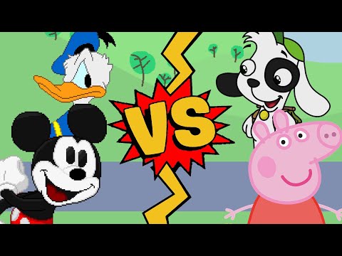 M U G E N Battles Mickey Mouse Donald Duck Vs Doki Peppa Pig Youtube