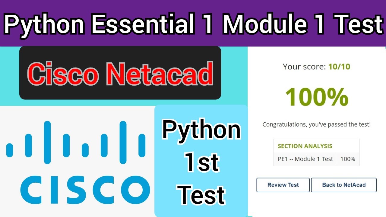 Cisco Python Essentials 1 Module 1 Test Answer 100 Right Marks