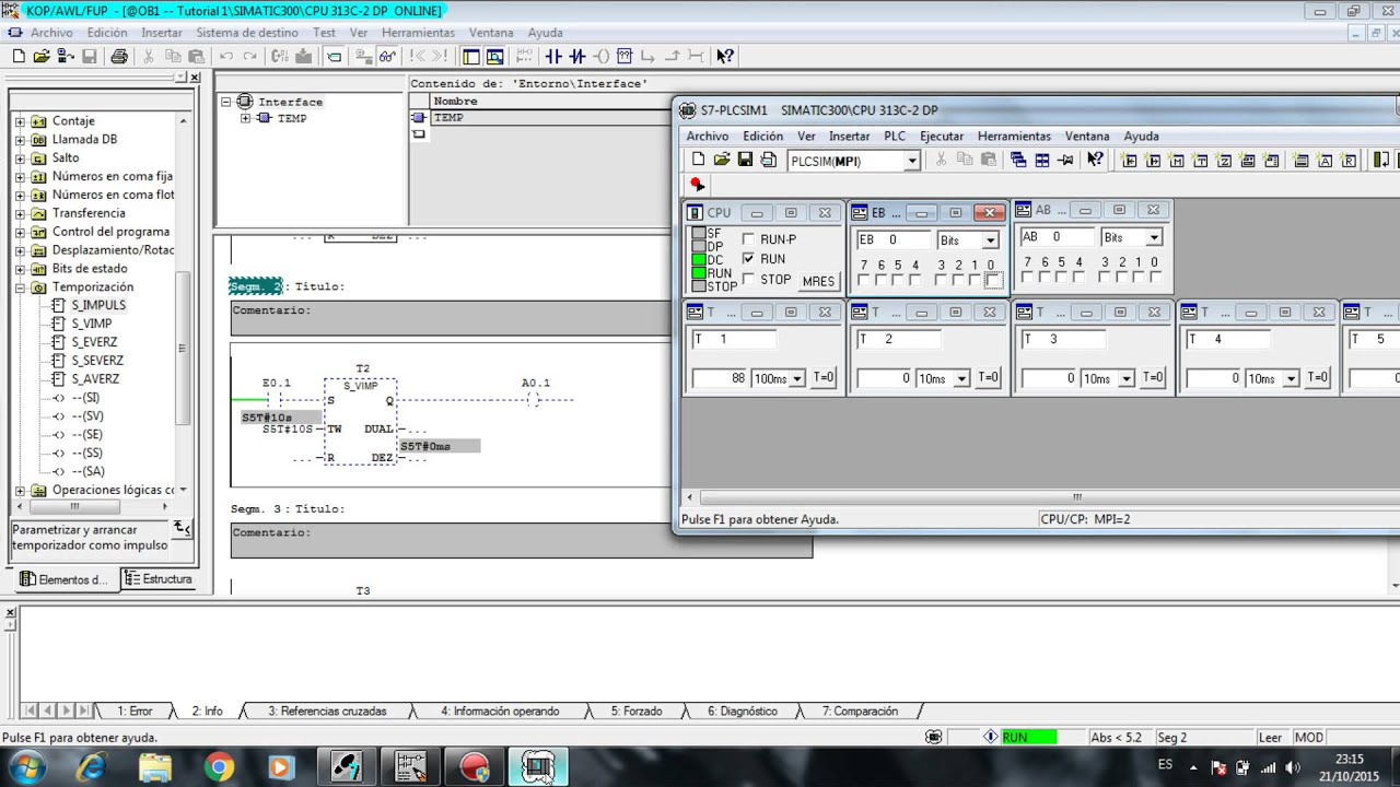 Tutorial Simatic Step 7 Temporizadores Youtube