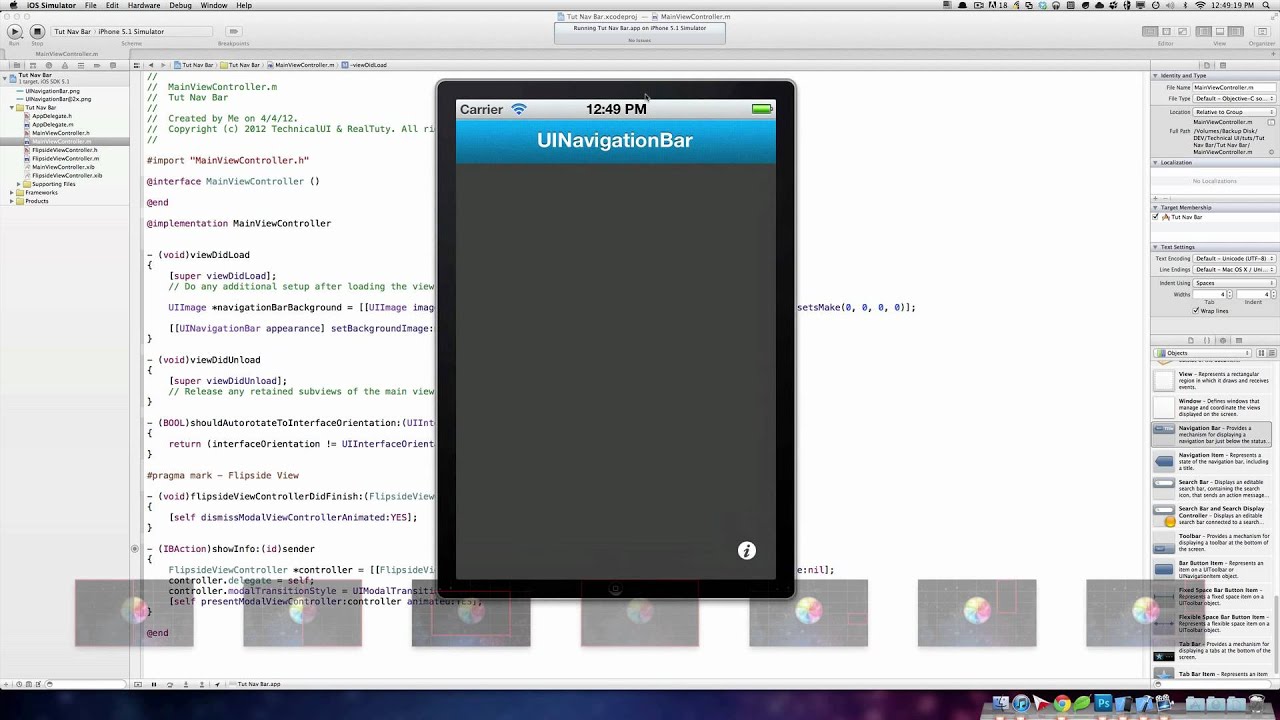 How To Create Custom Navigation Bar With Xcode Youtube