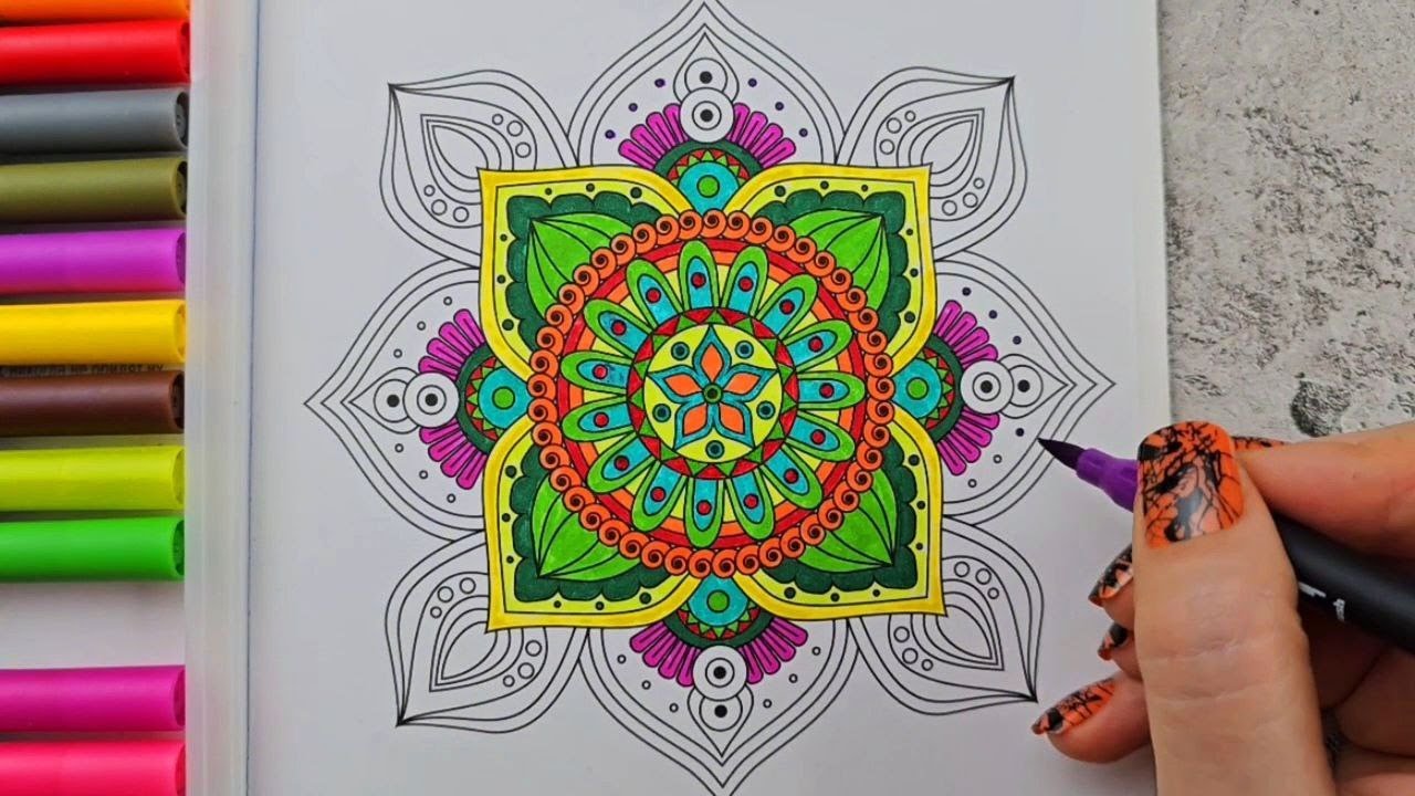 Mandala Coloring Asmr Relaxing Meditative Music For Inner Calm Youtube