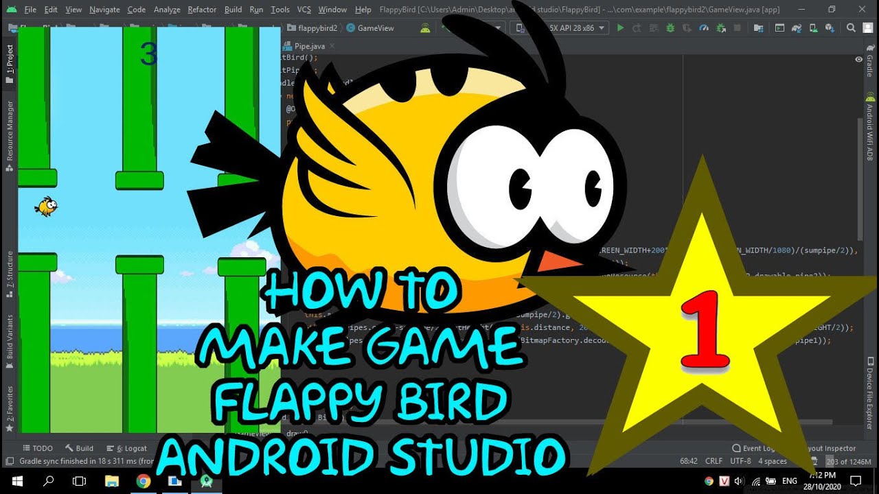 Android Studio Game Tutorial Make Game Flappy Bird Part 1 Create