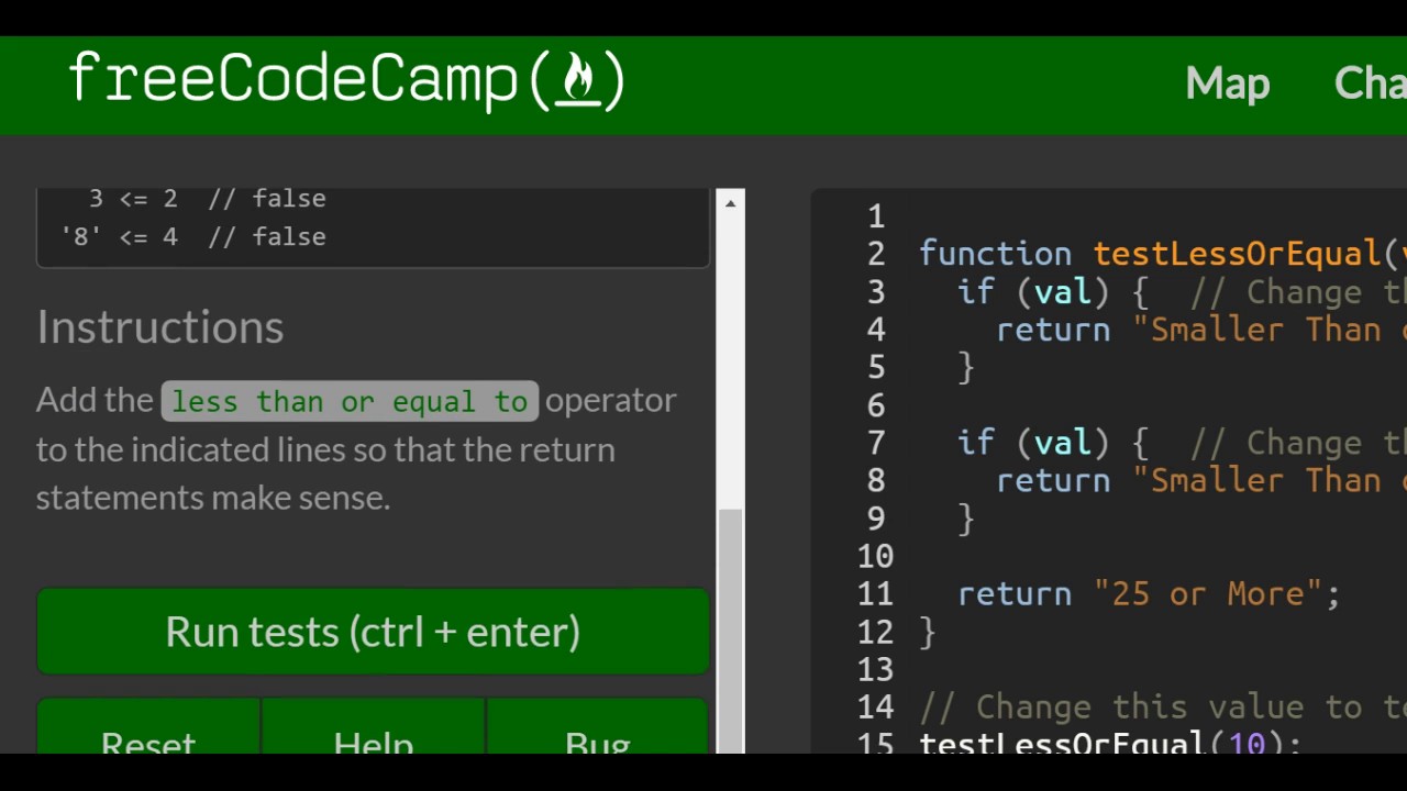 Comparison With The Less Than Or Equal To Operator Freecodecamp Basic