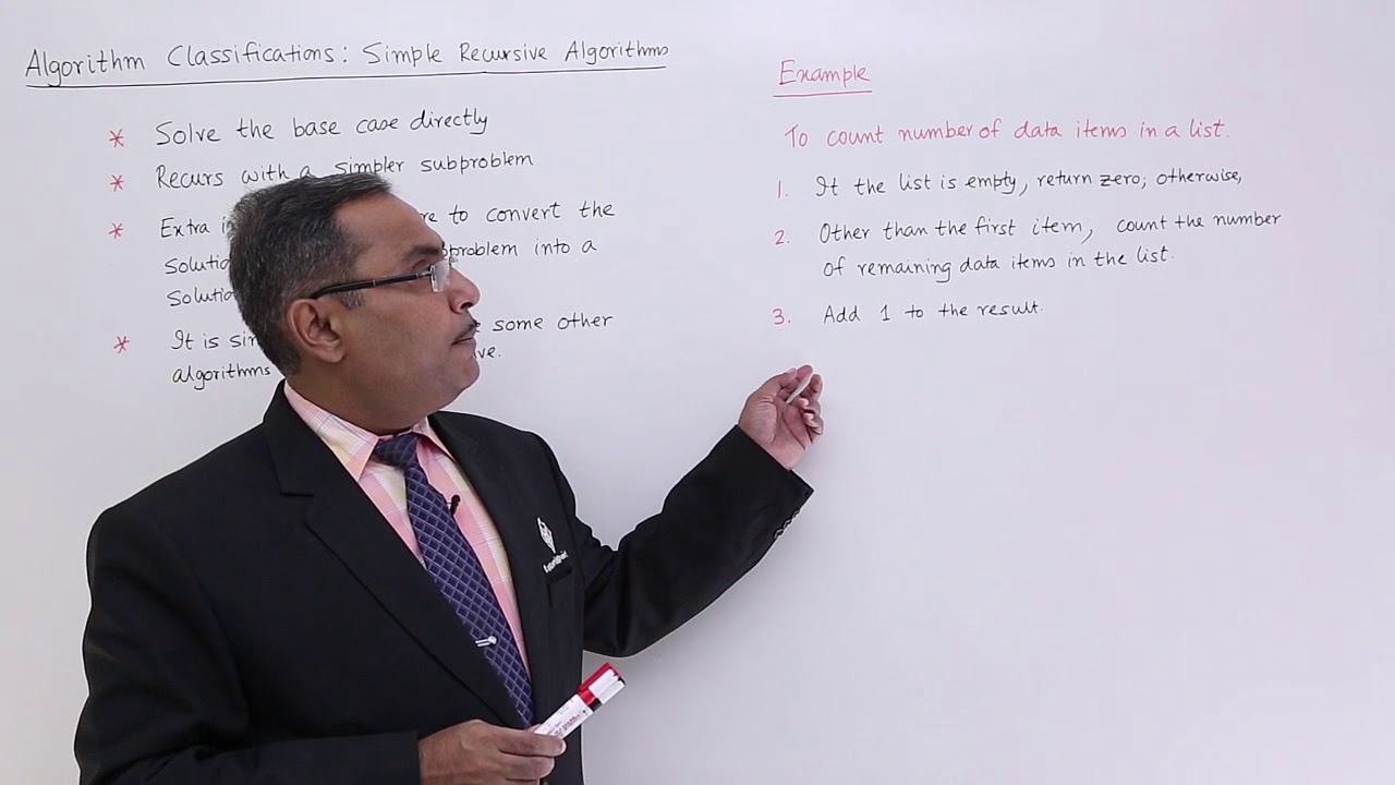 Algorithm Classification Simple Recursive Algorithm Youtube