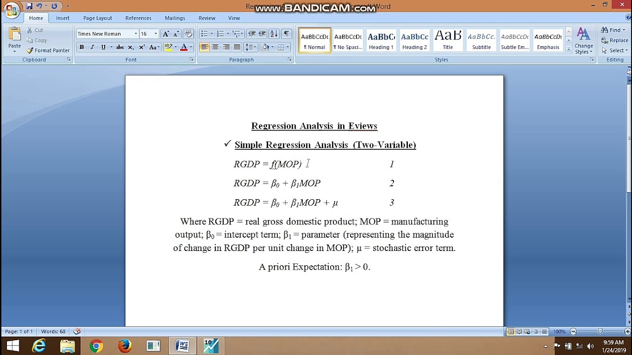 Regression Analysis In Eviews How To Perform Regression Analysis Using