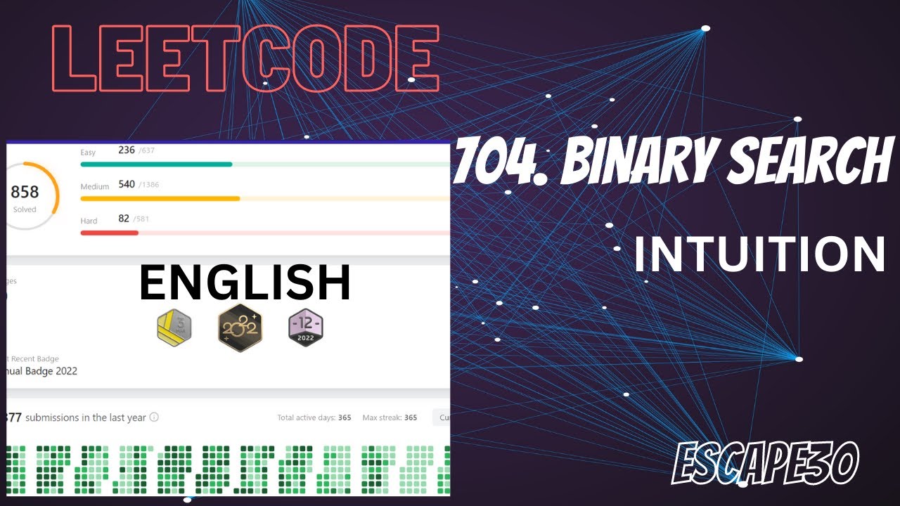 Binary Search Intuition Leetcode 704 Logn 2 Pointers Youtube