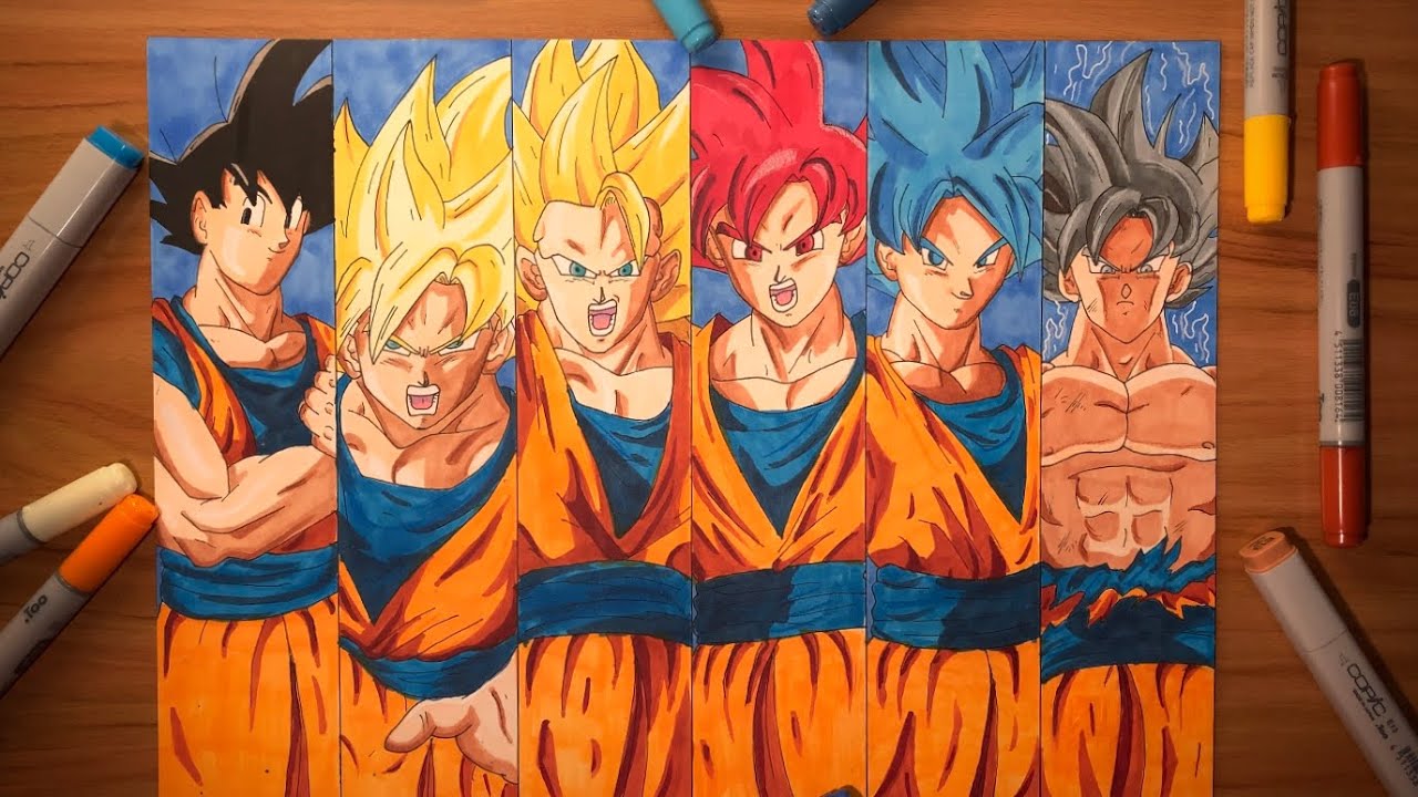 Drawing Gokus Transformations Youtube