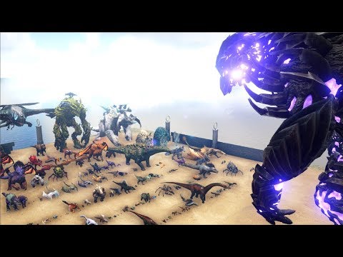 Every Ark Creature Vs Alpha King Titan Cantex Youtube