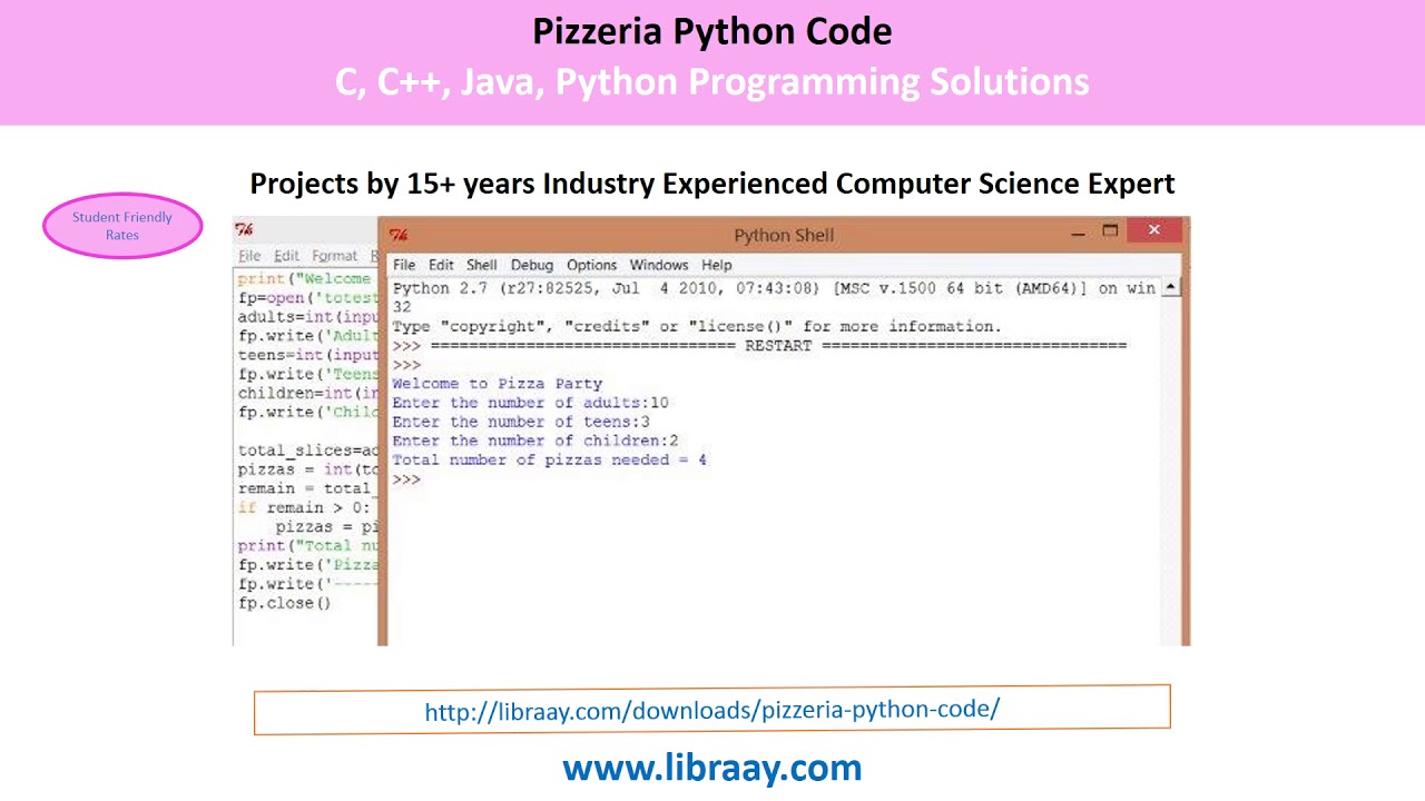 Pizzeria Python Code Youtube