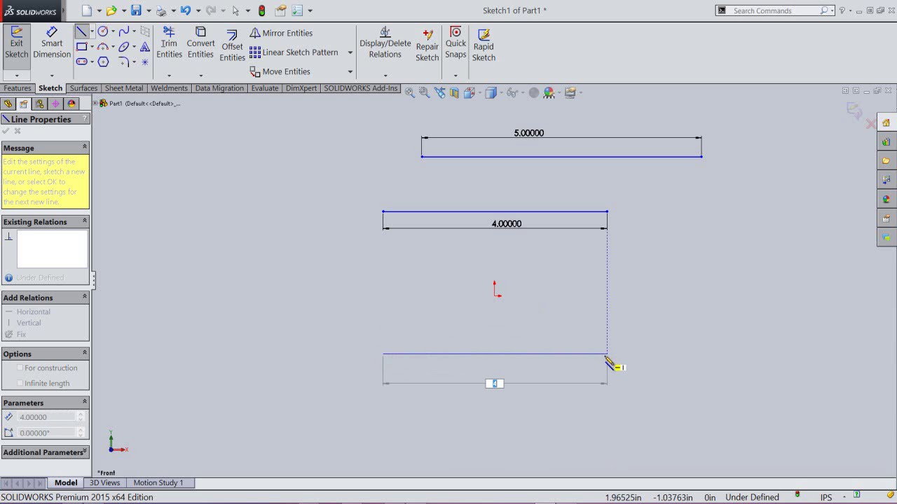 Enabling On Screen Numeric Input On Entity Creation In Solidworks Youtube