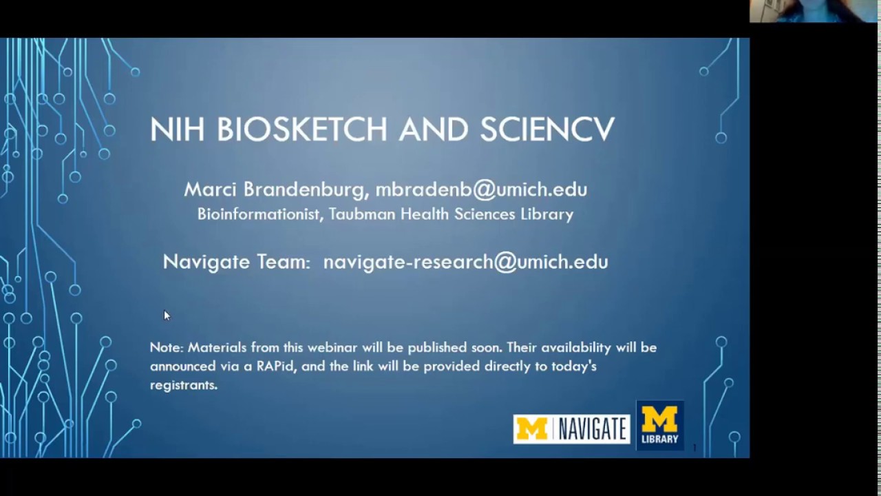 Nih Biosketch Sciencv Webinar Youtube