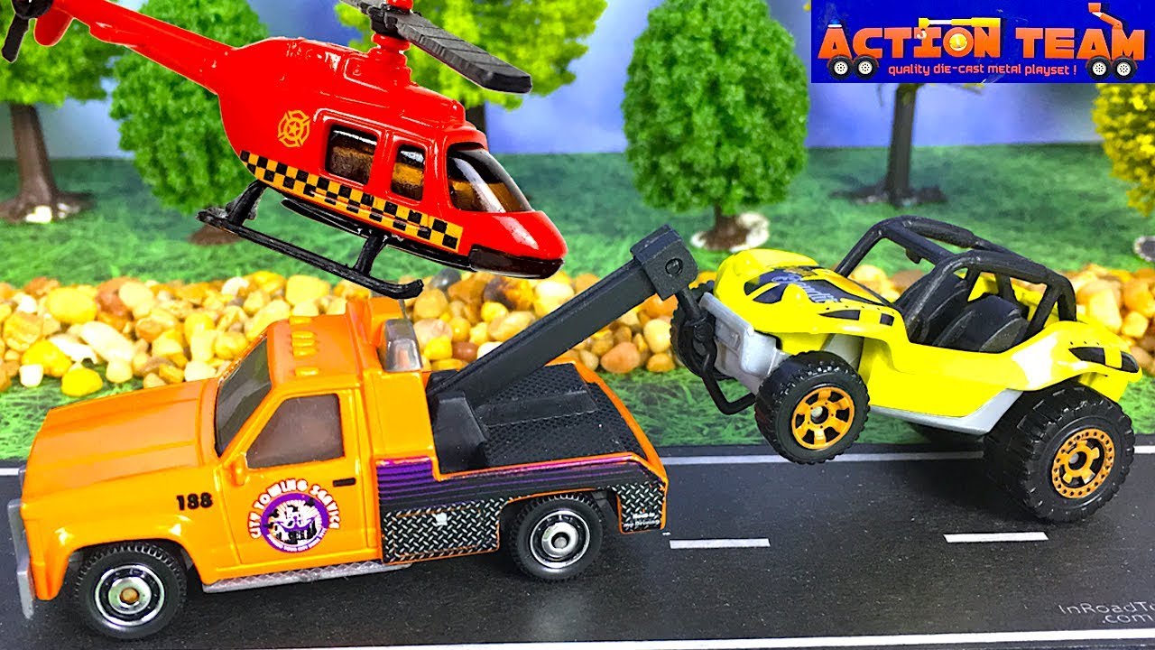 Unboxing Action Team Rescue Vehicles Story With Car Accident Youtube