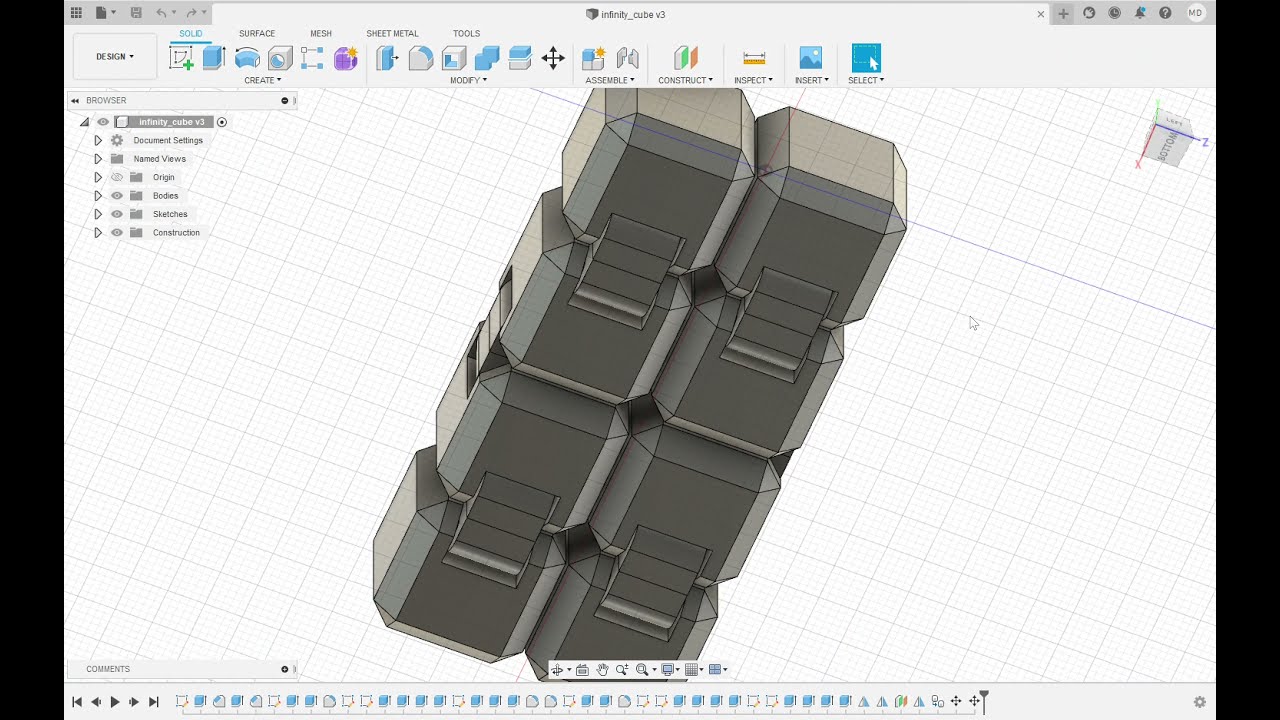 Infinity Cube Tutorial In Fusion 360 Youtube