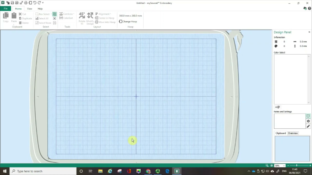 Mysewnet Embroidery Software Hoop Selection Youtube