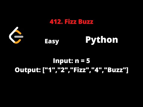 Leetcode 412 Fizz Buzz Python Youtube