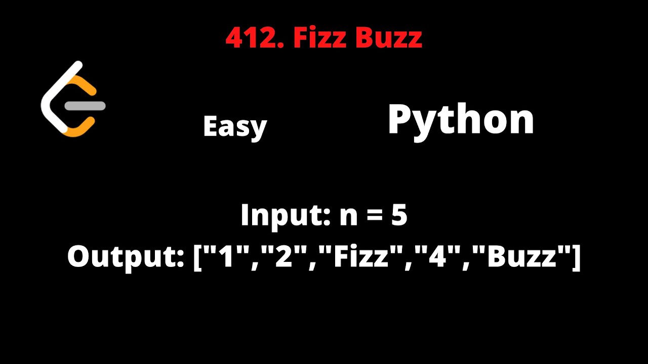 Leetcode 412 Fizz Buzz Python Youtube