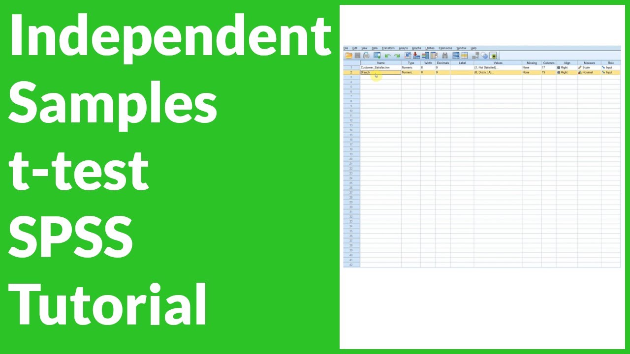 Independent Samples T Test Spss Tutorial Youtube