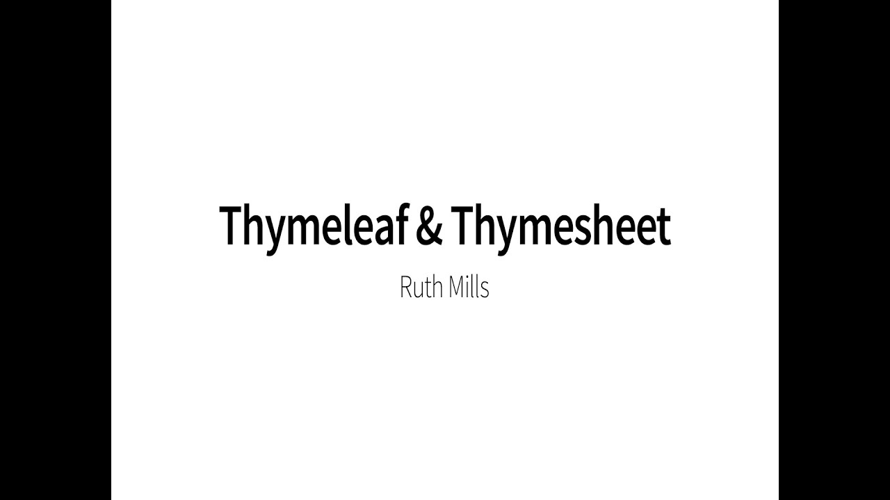 Thymeleaf Thymesheet Youtube