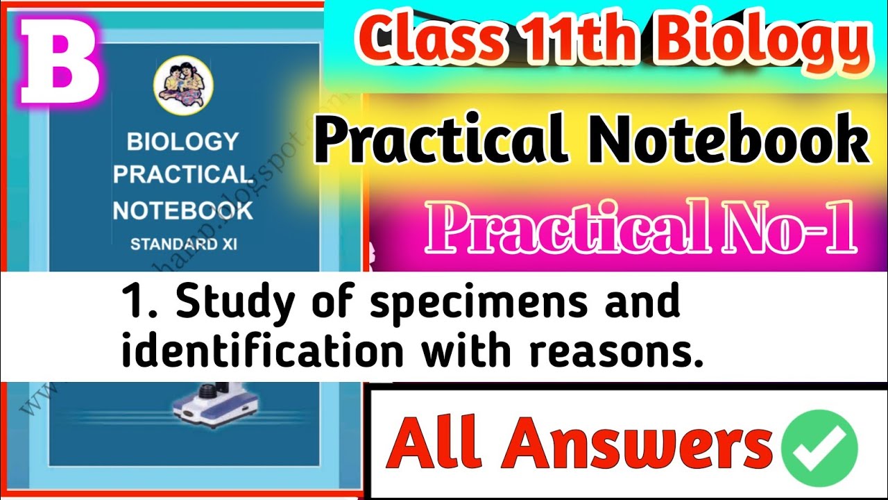 Class 11th Biology Practical Notebook B 1 To Study Of Specimens
