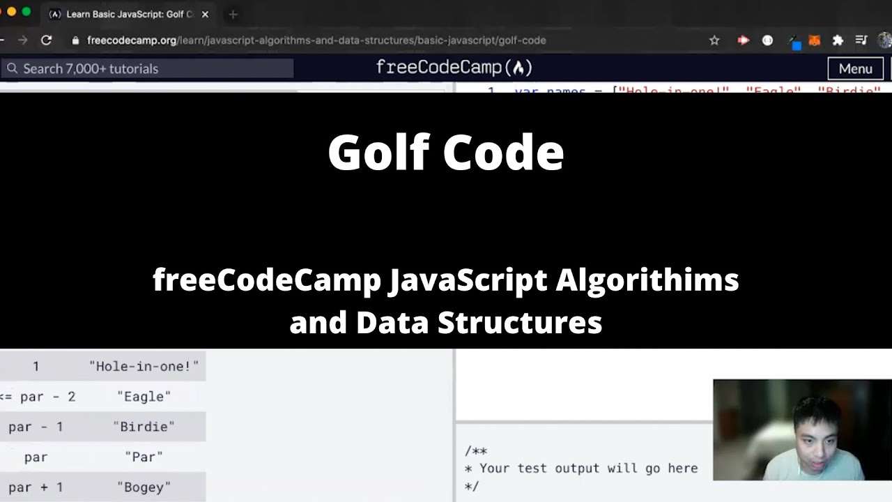 Golf Code Basic Javascript Freecodecamp Tutorial Youtube