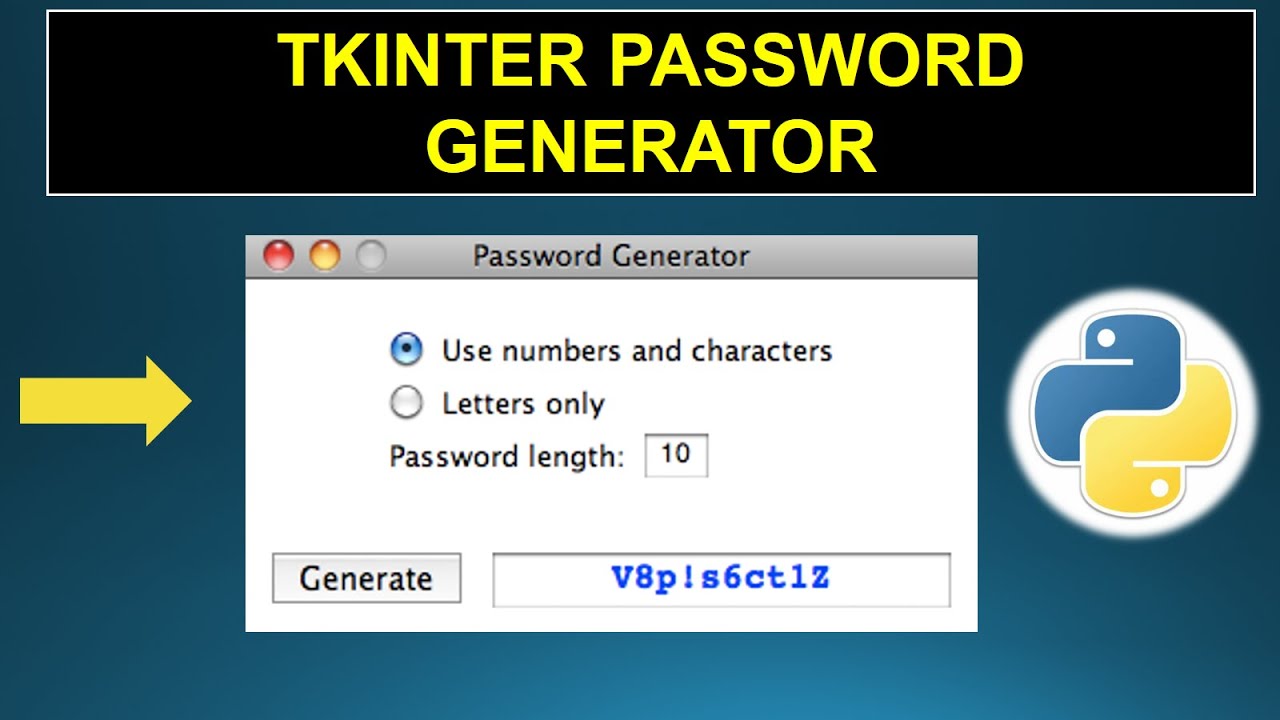 Tkinter Random Password Generator Using Python Ak Youtube