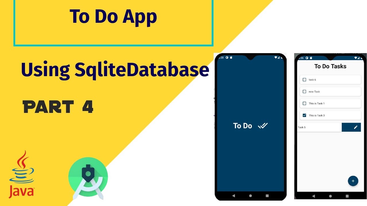 Part 4 To Do List App Using Sqlite Database Android Studio 2020