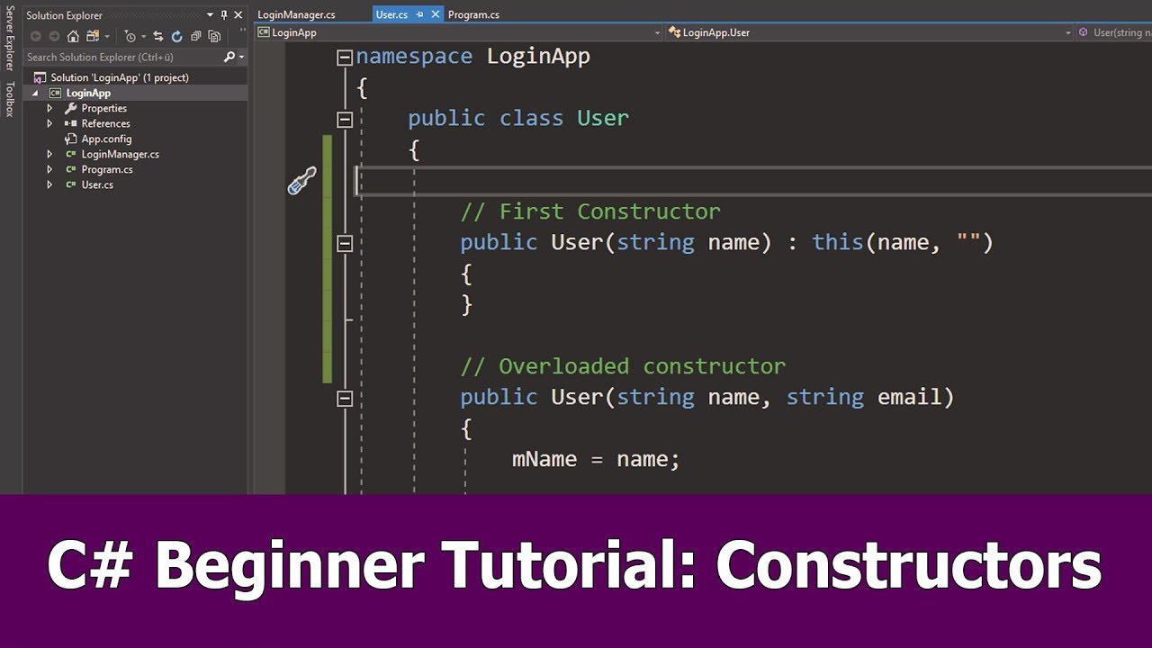 C Beginner Tutorial Constructors Youtube