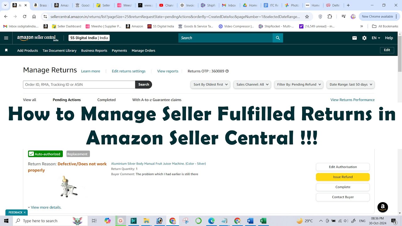 How To Manage Seller Fulfilled Returns In Amazon Seller Central