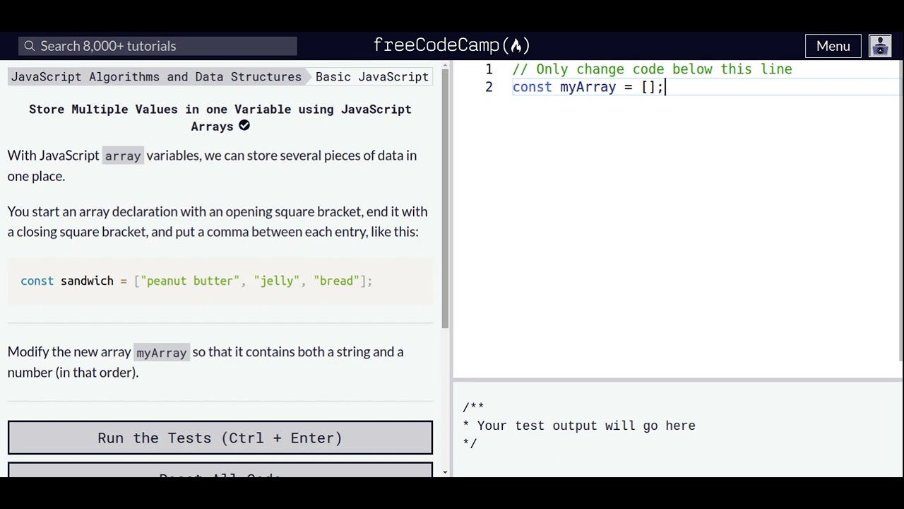 Lesson 39 Basic Javascript Store Multiple Values In One Variable