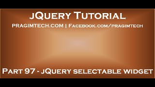 Jquery Selectable Widget Videos