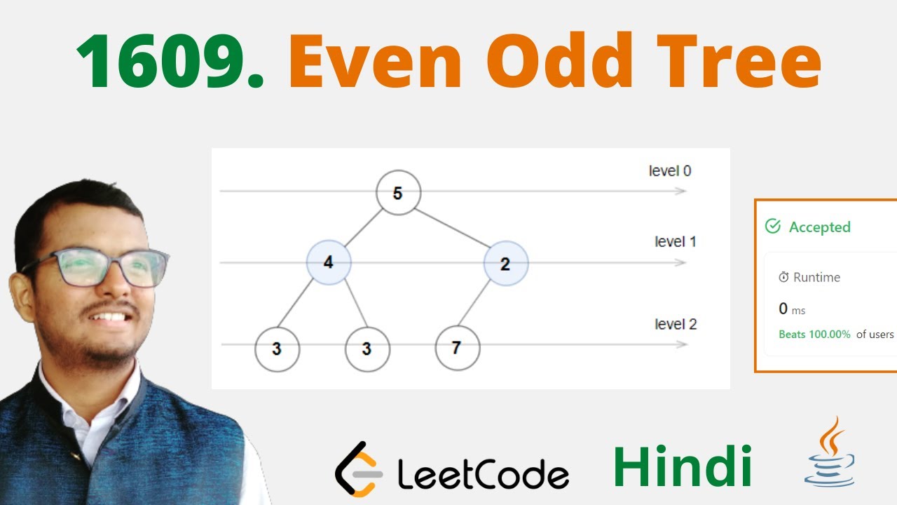1609 Even Odd Tree Java Leetcode Hindi Youtube