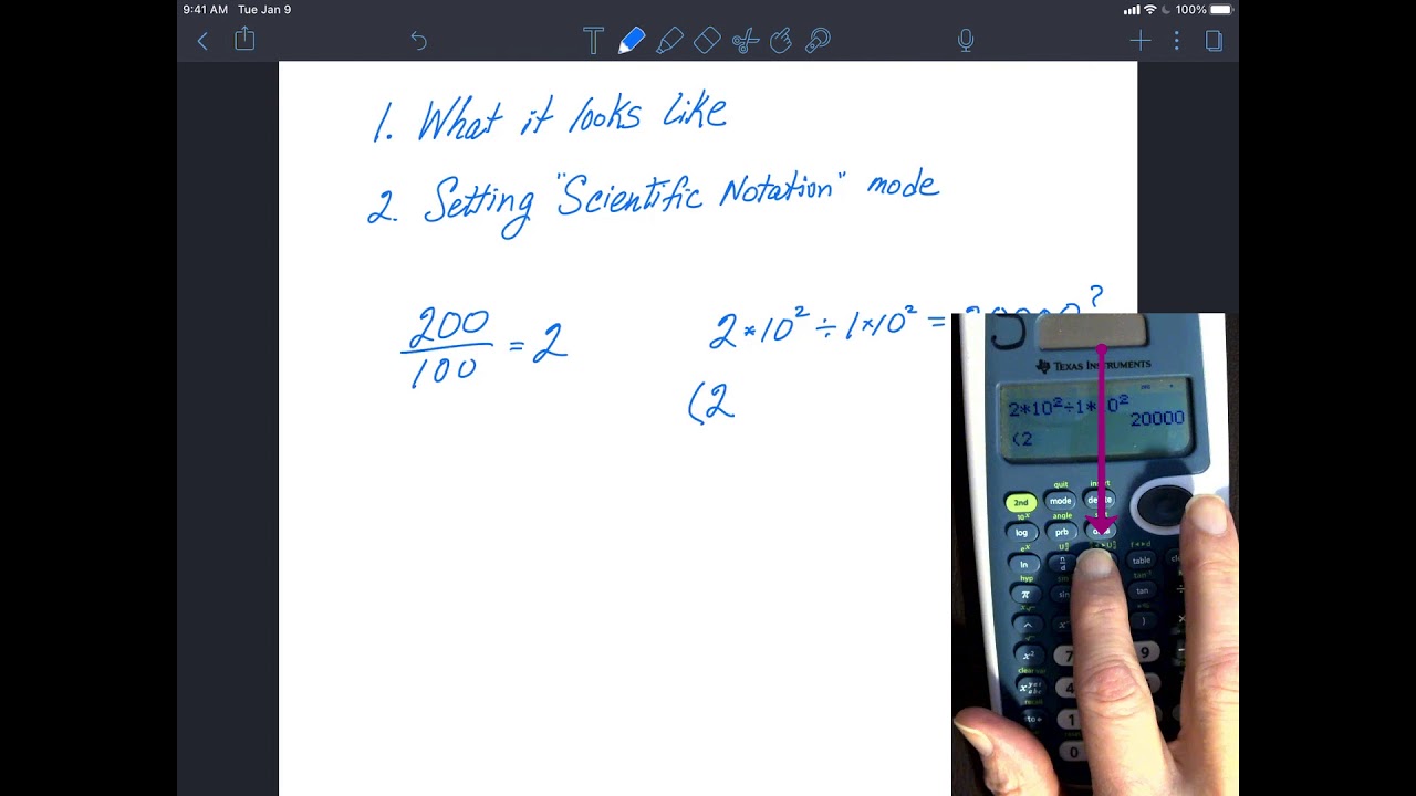 Scientific Notation On The Ti 30xs Calculator Youtube