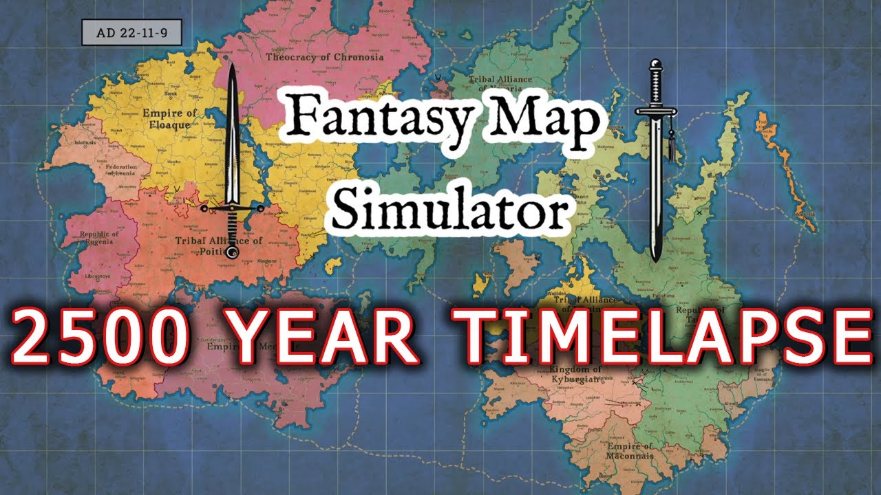 Fantasy Map Simulator Timelapse 2500 Years Of Epic Evolution Youtube