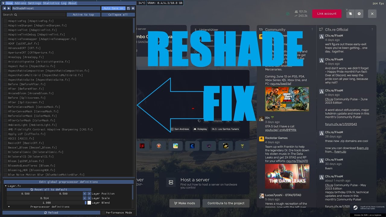 Fivem Reshade Fix Crosshair Fix Deutsch Youtube