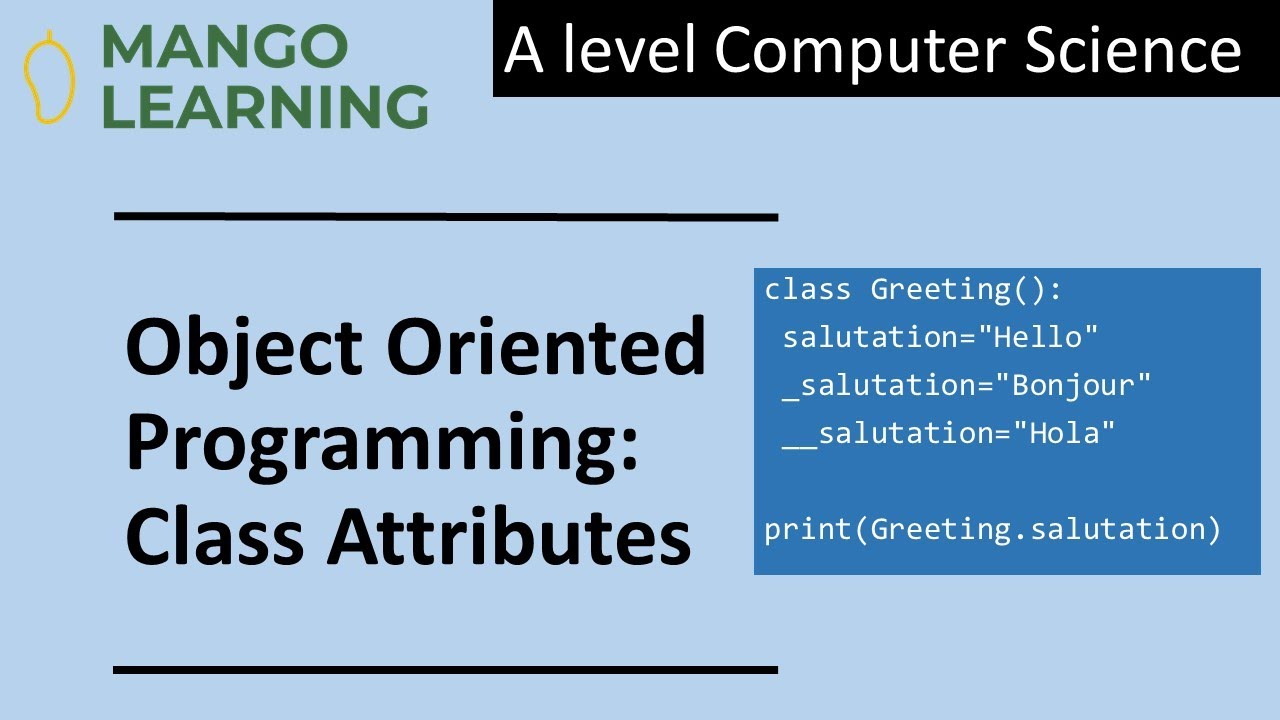 Class Attributes In Python Oop Youtube