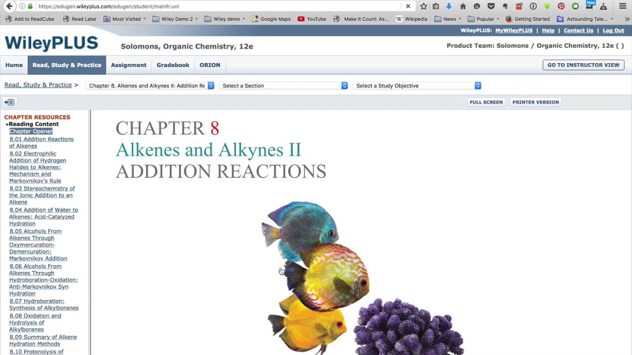 How To Use Wileyplus Read Study And Practice For Organic Chemistry