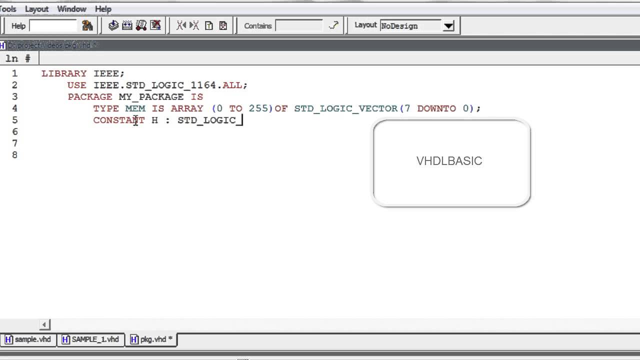 Vhdl Basic Tutorial Package Youtube