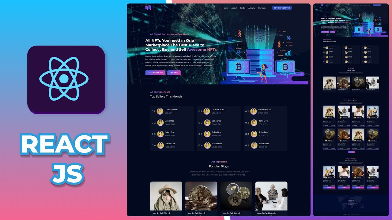 React Js Animated Website Tutorial Beginner React Js Project Youtube