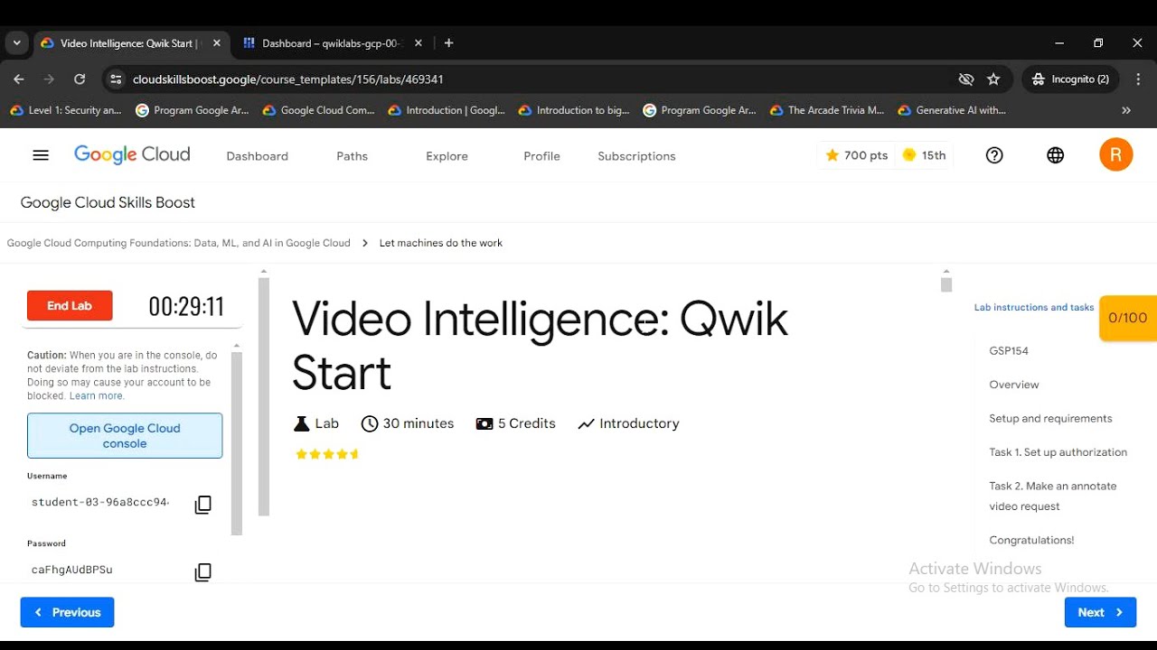 Video Intelligence Qwik Start Youtube