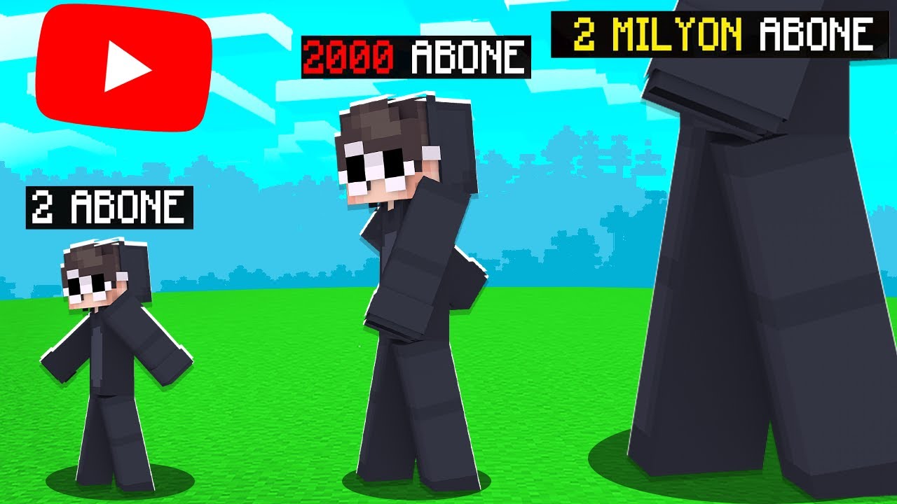 Abone Geldi̇kçe Büyüyorum Minecraft Youtube