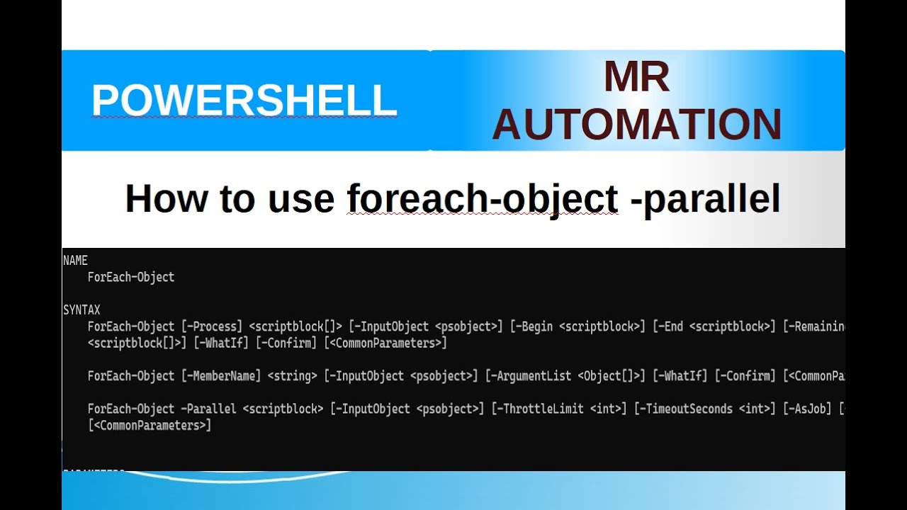 Powershell S1e30 Foreach Object Parallel Youtube