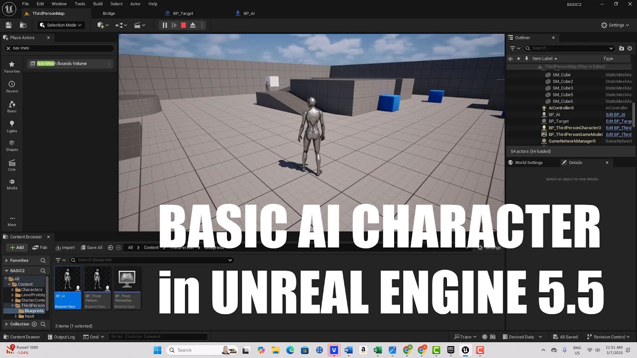 How To Create A Basic Ai Character With Ai Move To Node In Unreal